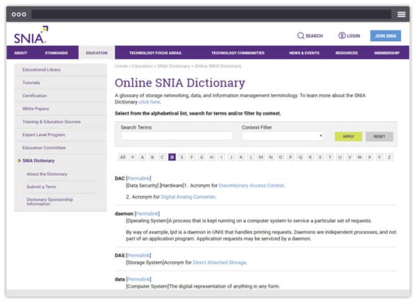 Project Spotlight: SNIA Educational Library and Dictionary - A+R Media ...